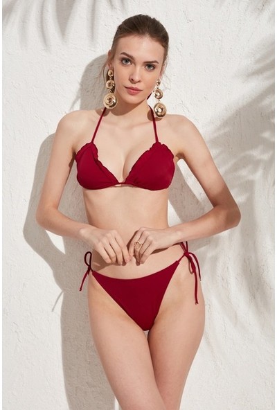 Pierre Cardin Üçgen Bikini Takım 207499 - Bordo Bordo - 40