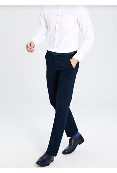 MaviMoure Erkek Klasik Kesim Keten Pantolon