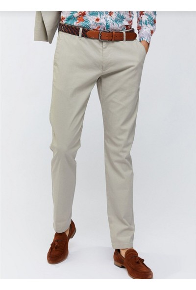 MaviMoure Erkek Klasik Kesim Keten Pantolon