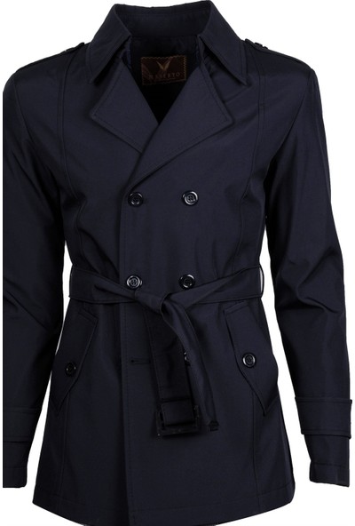 Maserto Slim Fit Erkek Kısa Model Lacivert Trençkot Maserto Slim Fit Erkek Kısa Model Lacivert Trençkot