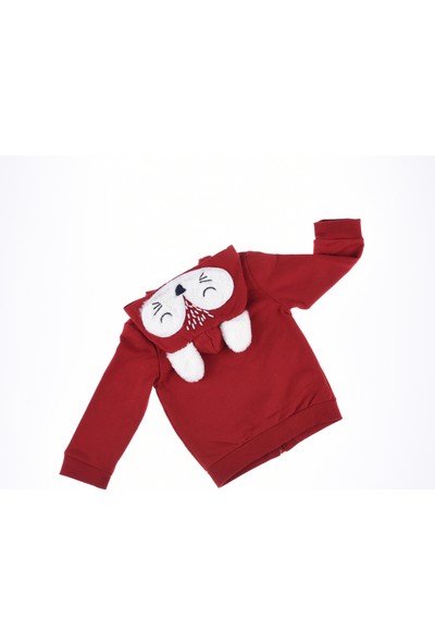 Pengim Erkek Kirpi Kulaklı Hırka-Kırmızı