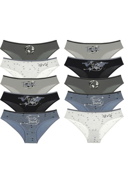 Donella 10'lu Travel Baskılı Genç Kız Külot - 5171984UT Donella 10'lu Travel Baskılı Genç Kız Külot - 5171984UT