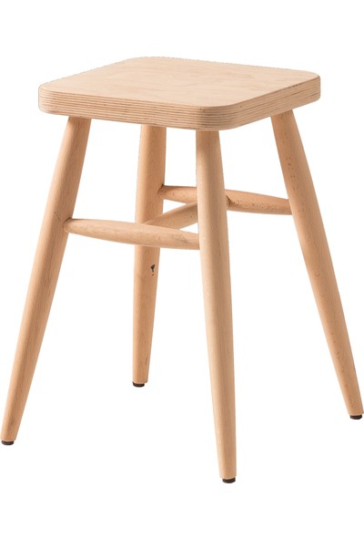 Geppetto Kare Tabure Ahşap Ham