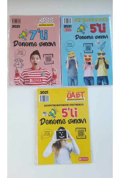 Lider Yayınları GYGK 7'li Deneme Sınavı+Eğitim Bilimleri 5'li Deneme Sınavı+ ÖABT Ilköğretim Matematik Öğretmenliği 5'li Deneme Sınavı