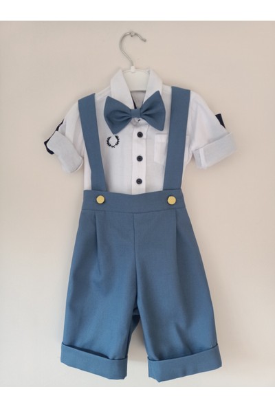 Momsandbabies Erkek Bebek-Çocuk Mavi Şort Salopet Pantolon Takım Momsandbabies Erkek Bebek-Çocuk Mavi Şort Salopet Pantolon Takım