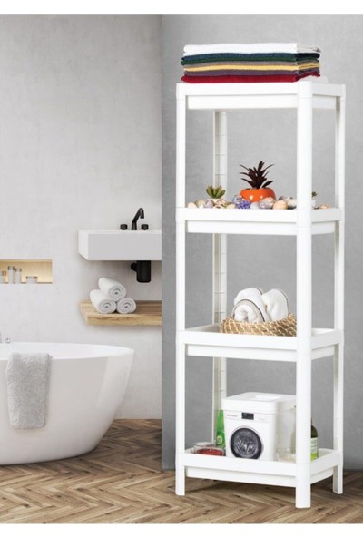 Asya Beyaz Mutfak Banyo Raf Ünitesi 4 Katlı Plastik Çiçeklik Köşe Rafı Asya Beyaz Mutfak Banyo Raf Ünitesi 4 Katlı Plastik Çiçeklik Köşe Rafı