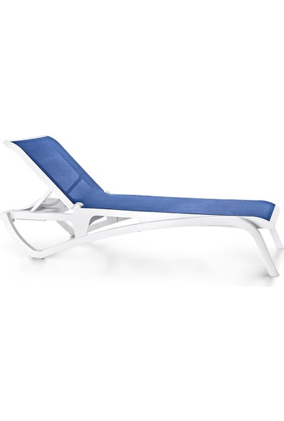 Romanoset Plastik Romanoset 4 Kademeli Atlantik Mavi Fileli Şezlong 2 Li Set