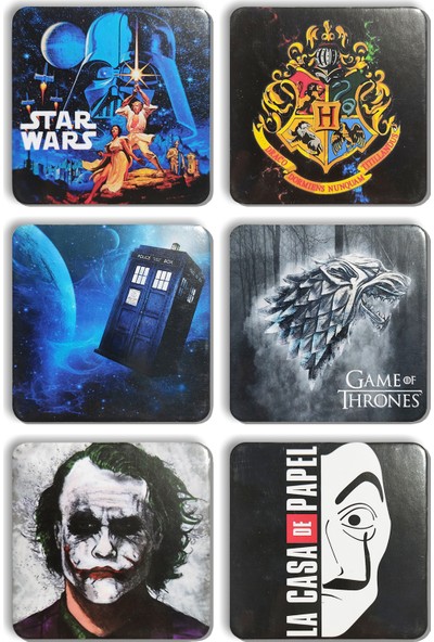 Mia Pera 6'lı Takım Kare Afiş Star Wars Game Of Thrones La Casa De Papel Bardak Altlıkları(10 X10 Cm) Mia Pera 6'lı Takım Kare Afiş Star Wars Game Of Thrones La Casa De Papel Bardak Altlıkları(10 X10 Cm)