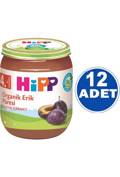 Hipp Kavanoz Maması Organik Erik Püresi 125 gr 12 Adet