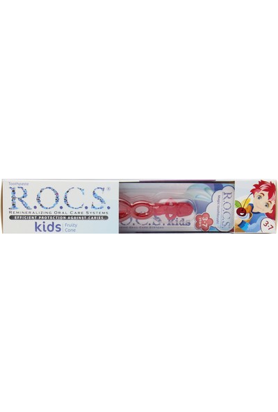 Rocs Kids 3-7 Yaş Arası Meyve Külahı Diş Macunu ve Fırça Seti Kırmızı Rocs Kids 3-7 Yaş Arası Meyve Külahı Diş Macunu ve Fırça Seti Kırmızı