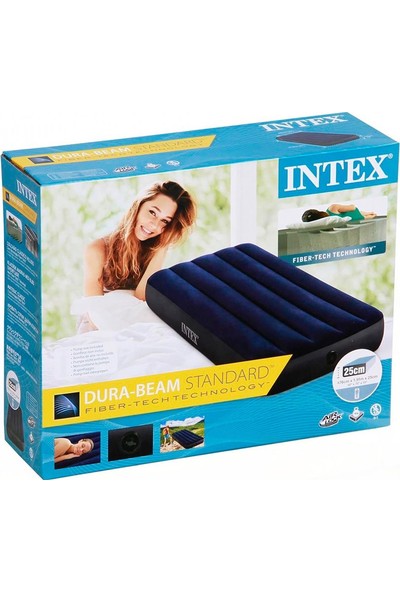 Vardem Oyuncak 64756IKY Intex Tek Kişilik Şişme Yatak Lacivert