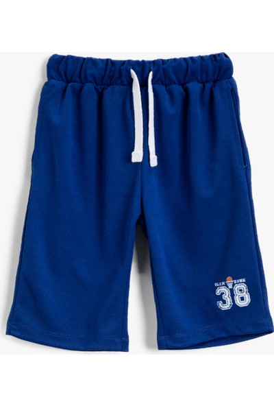 Koton Kids Belden Bağlamalı Şort - Saks Mavi Koton Kids Belden Bağlamalı Şort - Saks Mavi