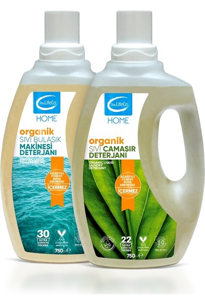 TheLifeCo Bitkisel, Organik Sıvı Çamaşır Deterjanı + Sıvı Bulaşık Makinesi Deterjanı (Vegan ve Hipoalerjeniktir. Hassas Ciltlere Özel) TheLifeCo Bitkisel, Organik Sıvı Çamaşır Deterjanı + Sıvı Bulaşık Makinesi Deterjanı (Vegan ve Hipoalerjeniktir. Hassas Ciltlere Özel)