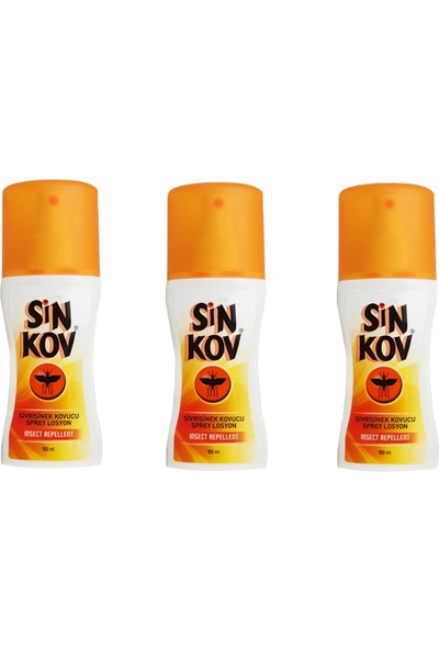 Sinkov Sivrisinek Kovucu Sprey Losyon 100 ml x 3'lü Sinkov Sivrisinek Kovucu Sprey Losyon 100 ml x 3'lü