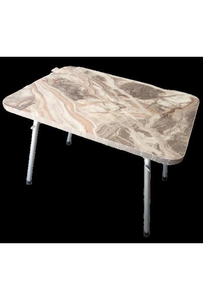 Evnovi Katlanır Kamp&bahçe Masası Mermer Görünümlü 60X45 cm Evnovi Katlanır Kamp&bahçe Masası Mermer Görünümlü 60X45 cm
