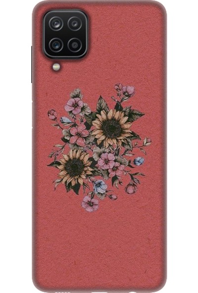 Gramaphone Samsung Galaxy A12 Kılıf Hd Baskılı Kılıf - Retro Çiçek