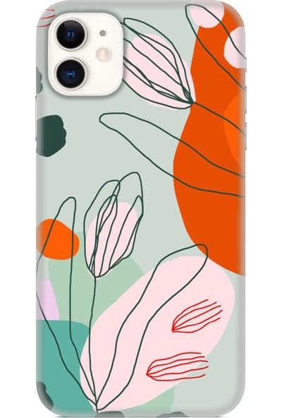 Gramaphone iPhone 11 Kılıf Hd Baskılı Kılıf - Vektör Çiçekler