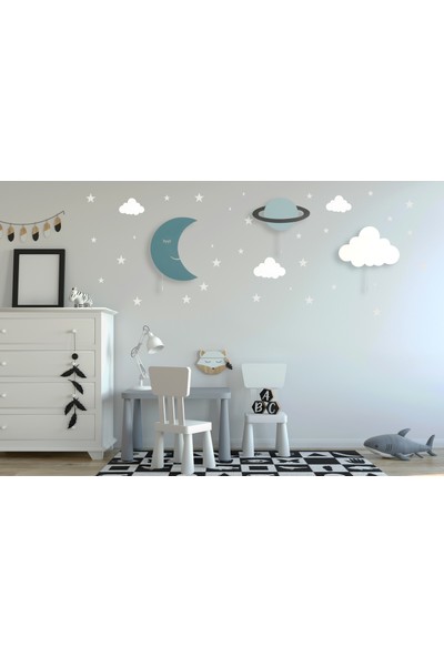 Tinytiger Store 3 Lü Set ,satürn - Gülen Ay - Bulut,çocuk Odası Dekoratif Aydınlatma Tinytiger Store 3 Lü Set ,satürn - Gülen Ay - Bulut,çocuk Odası Dekoratif Aydınlatma