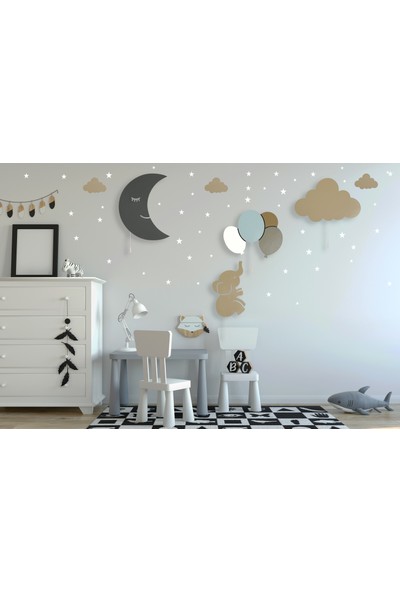 Tinytiger Store 4 Lü Set Fil Balon-Gülen Ay-Bulut,çocuk Odası Dekoratif Aydınlatma Tinytiger Store 4 Lü Set Fil Balon-Gülen Ay-Bulut,çocuk Odası Dekoratif Aydınlatma