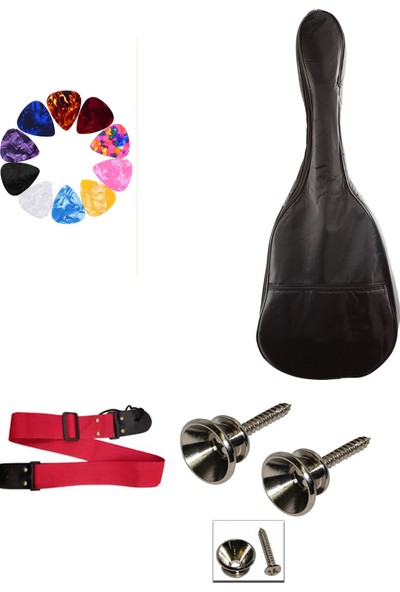 Anatolia Tam Boy Klasik Gitar Kılıfı + Gitar Askısı + Askı Pimleri+ 1 Adet Pena