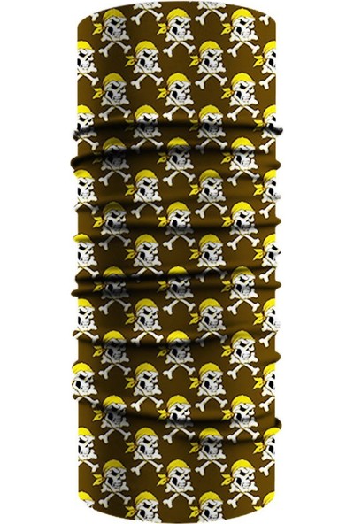 E-Taktik Yellow Pirate Skull Çok Fonksiyonlu Buff Bandana Boyunluk