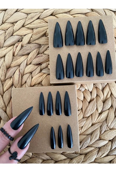 Sybelle Kozmetik 20 Adet Siyah Stiletto Takma Tırnak Sybelle Kozmetik 20 Adet Siyah Stiletto Takma Tırnak