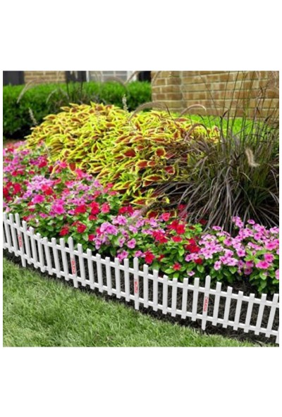 Arspolo Beyazdekoratif Plastik Çit Bahçe Çiti Peyzaj Koruma 1 Adet
