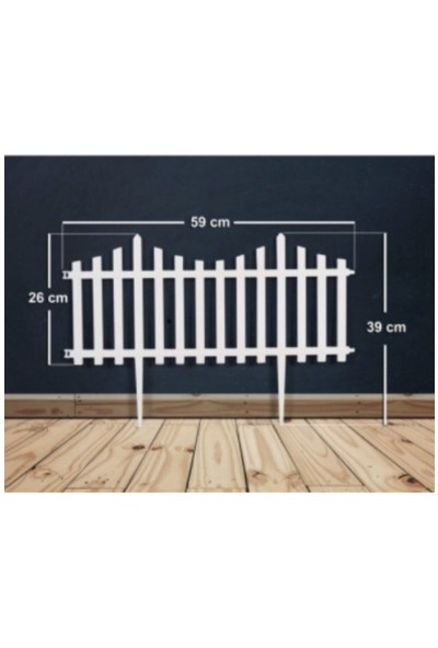 Arspolo Dekoratif Plastik Çit Bahçe Çiti Peyzaj Koruma Beyaz 16'lı 9,44 Metre