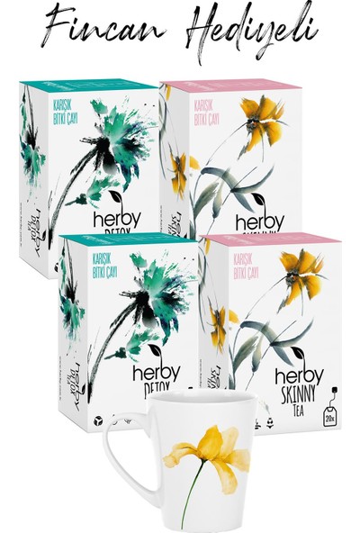 Fincan Hediyeli Herby Detoks Paketi 4'lü