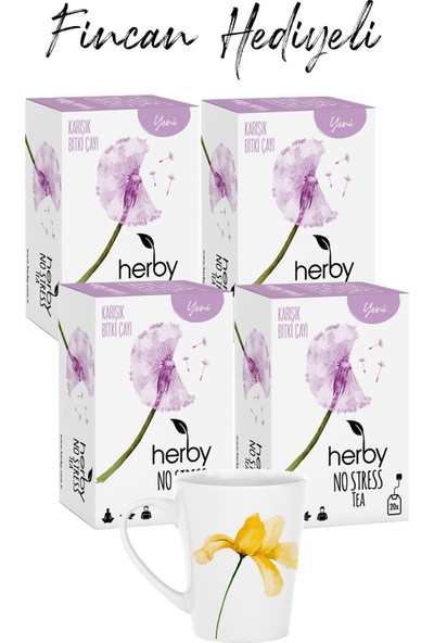 Fincan Hediyeli No Stress Tea 4'lü Paket Fincan Hediyeli No Stress Tea 4'lü Paket