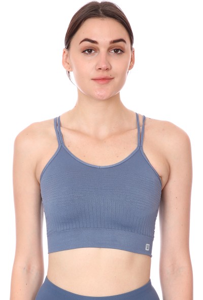 Sportive Spo-Seanewmidi Bra Kadın Lacivert Günlük Stil Sporcu Sütyeni 712101-LCV