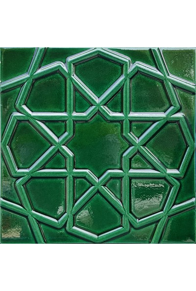 Can Seramik - 20*20 Cm. Zümrüt Rölyefli Selçuklu Yıldızı Seramik Karo (5 Li 1 Paket) Can Seramik - 20*20 Cm. Zümrüt Rölyefli Selçuklu Yıldızı Seramik Karo (5 Li 1 Paket)
