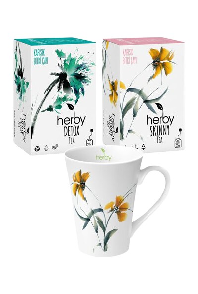 Herby Detoks Paketi 2'li Fonksiyonel Bitki Çayı + Yanında Fincan