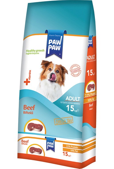 Paw Paw Biftekli Yetişkin Köpek Maması 15 kg