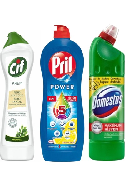 Domestos Bak Ne Kadar Cif 500 ml + Domestos 810 gr + Pril 675 ml Domestos Bak Ne Kadar Cif 500 ml + Domestos 810 gr + Pril 675 ml