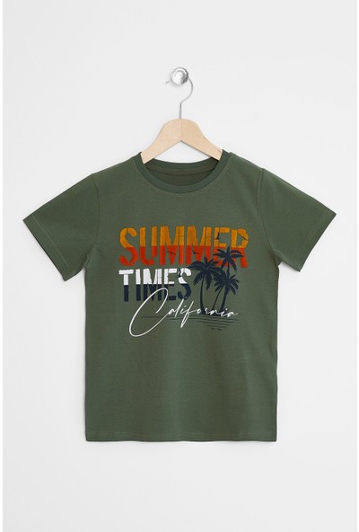 Zepkids Erkek Çocuk T-Shirt Summer Times Baskılı Zepkids Erkek Çocuk T-Shirt Summer Times Baskılı