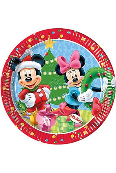 Kullan At Market Mickey Yılbaşı Kağıt Tabak 23 cm 8'li