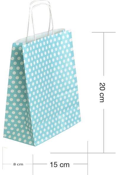 Roll-Up Kraft Çanta Açık Mavi Puantiyeli Minik Boy 15 x 20 cm 25'li Roll-Up Kraft Çanta Açık Mavi Puantiyeli Minik Boy 15 x 20 cm 25'li