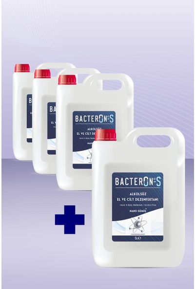 Bacteron-S 5000ML Nano Gümüş Alkolsüz El ve Cilt Dezenfektanı 3+1