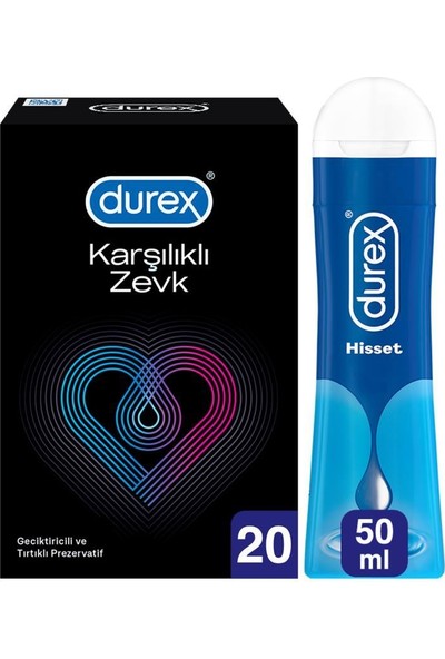 Durex Karşılıklı Zevk Geciktiricili Prezervatif 20'li+Play Jel Hisset 50 ml Durex Karşılıklı Zevk Geciktiricili Prezervatif 20'li+Play Jel Hisset 50 ml