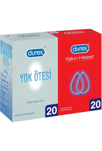 Durex Yok Ötesi Ekstra His ve Yakın Hisset Prezervatif 40'lı Ekonomik Paket