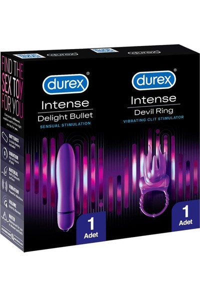 Durex Intense Delight Bullet Titreşimli Vibratör + Durex Intense Devil Ring Titreşimli Halka Durex Intense Delight Bullet Titreşimli Vibratör + Durex Intense Devil Ring Titreşimli Halka