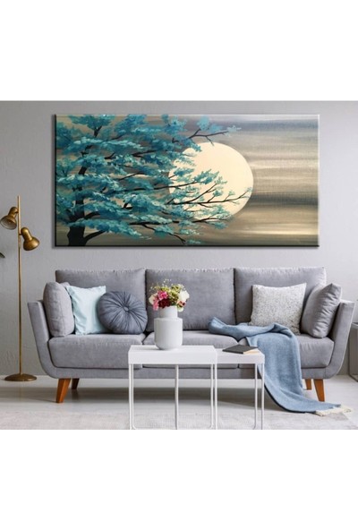 Ion Kanvas Tablo Mavi Ağaç Duvar Dekorasyon Moda Tablo 60X120 cm Ion Kanvas Tablo Mavi Ağaç Duvar Dekorasyon Moda Tablo 60X120 cm