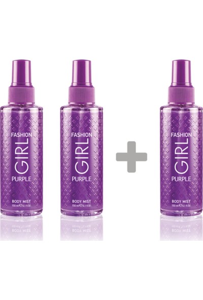 Fashion Girl Mor Parfümlü Vücut Spreyi 150 ml Body Mıst 3 Adet
