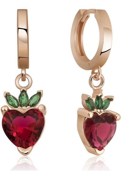 Goldest Gümüş Çilek Figür Meyve Küpe