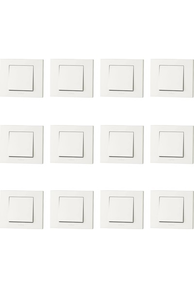Ovivo Grano Beyaz Anahtar Çerçeveli 12 ADET