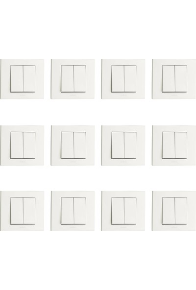 Ovivo Grano Beyaz Komütatör Çerçeveli 12 ADET