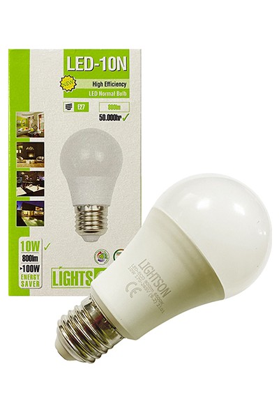 Lightson 10W E-27 800LM LED Ampul Beyaz Işık Lightson 10W E-27 800LM LED Ampul Beyaz Işık