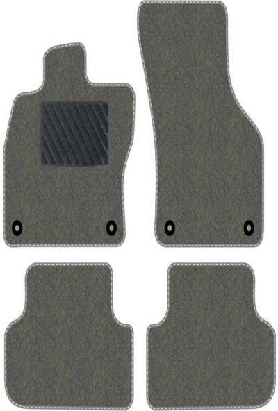 Tegin Peugeot 206 ve 206+ 1998-2005 Gri Halı Gri Kenar Çapraz Çizgi Topuk Paspas