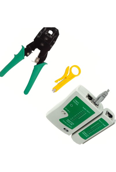 Powermaster RJ45 RJ11 Rj9 Jack Telefon Data Kablosu Sıkma Çakma Pensesi +Kablo Test Cihazı +Kablo Soyucu Powermaster RJ45 RJ11 Rj9 Jack Telefon Data Kablosu Sıkma Çakma Pensesi +Kablo Test Cihazı +Kablo Soyucu